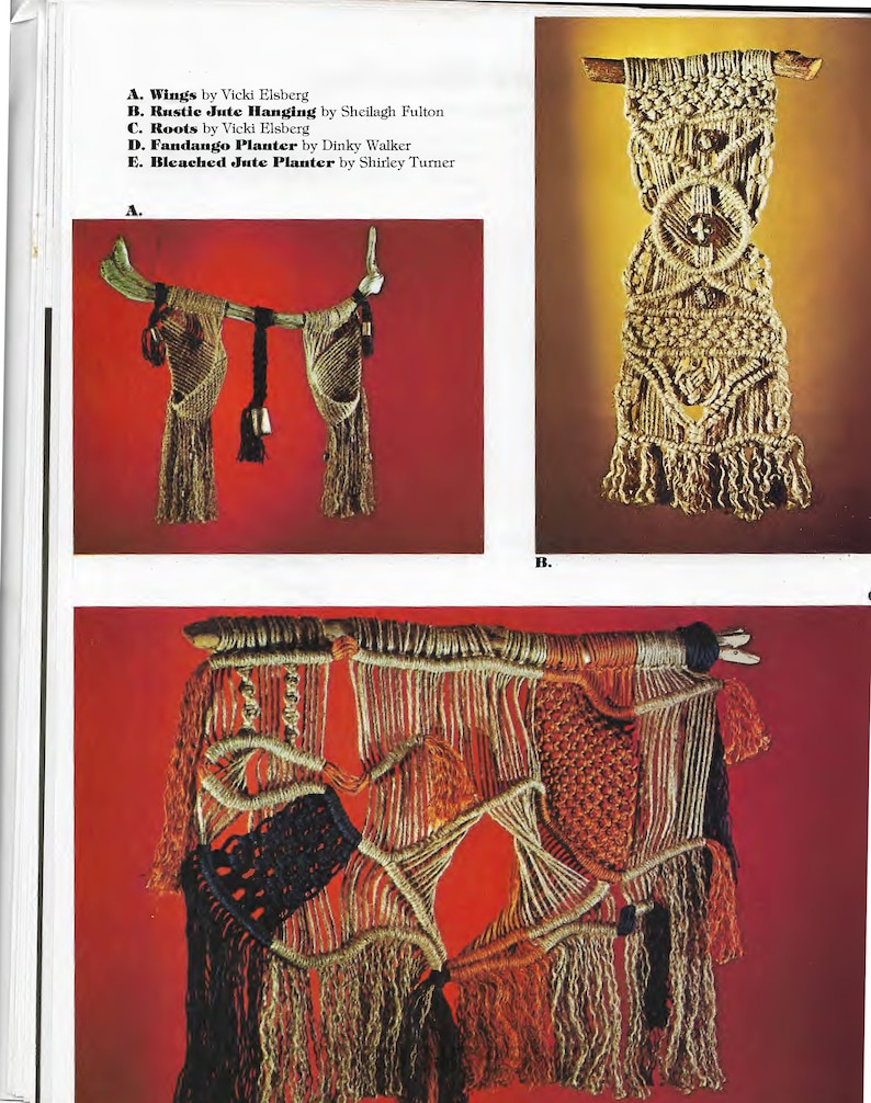 16 Vintage Macrame Patterns 70's Macrame Pattern Macrame - Etsy