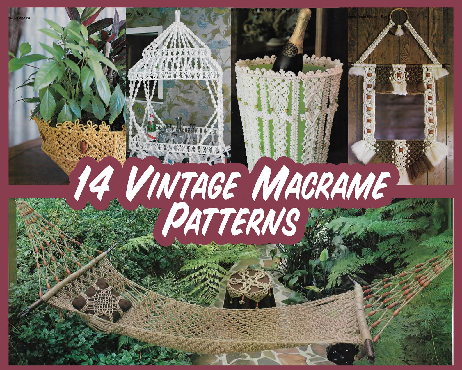Vintage Macrame Pattern Book PDF Download - 70s Wall Hanging Pattern ...
