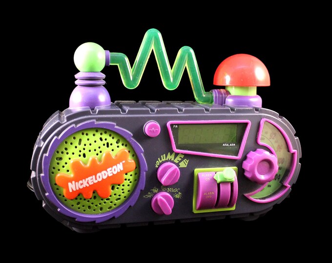 Vintage 90s Nickelodeon Alarm Clock - Big Red Button Digital Alarm ...