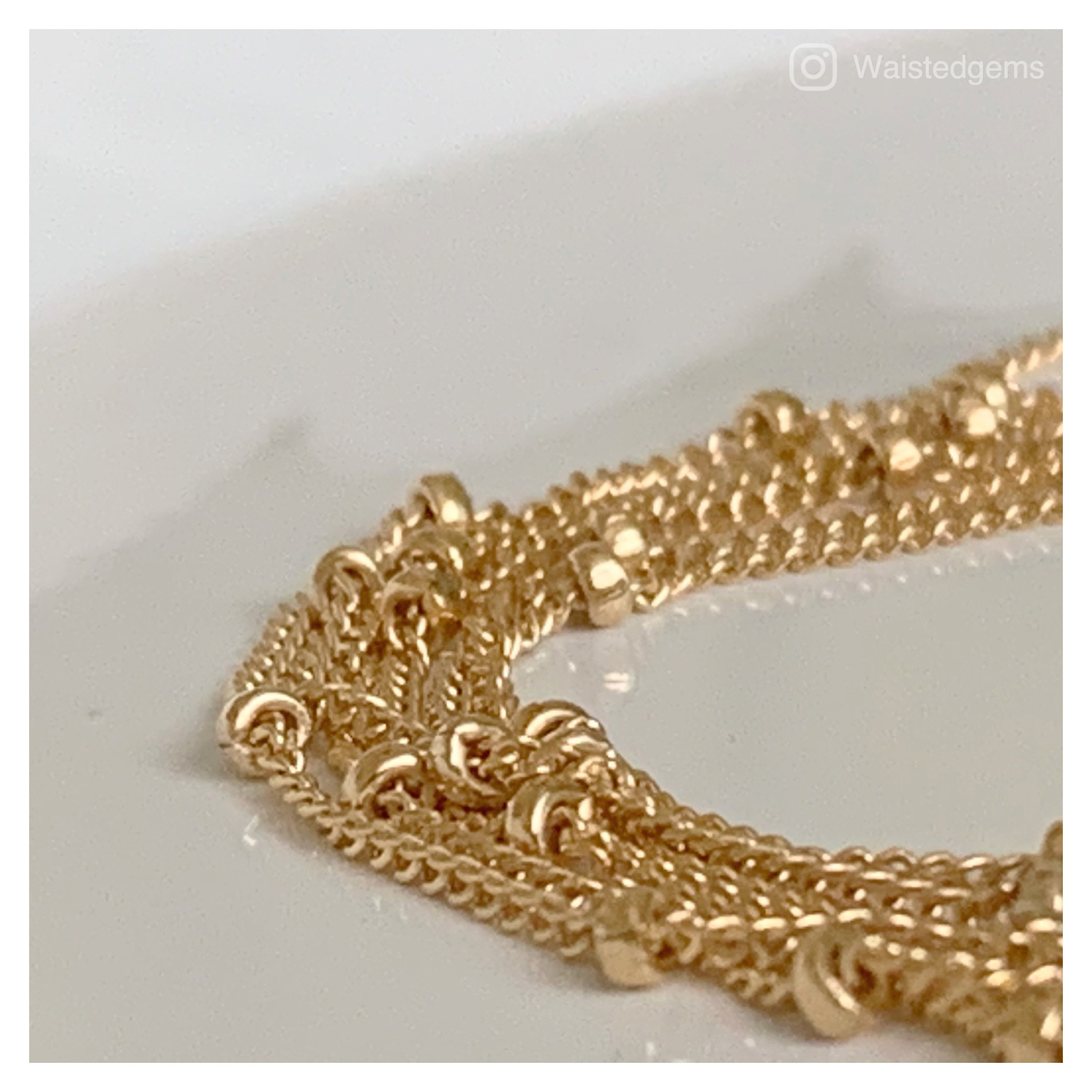 14k Gold Station Waist Chain | Beaded Belly Chain | Plus Size Waist ...