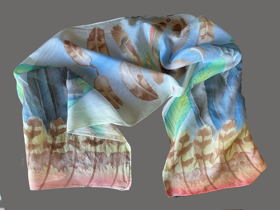 An Formal Arrangement of Sacred Feathers Airbrushed in Fine Detail on a ...