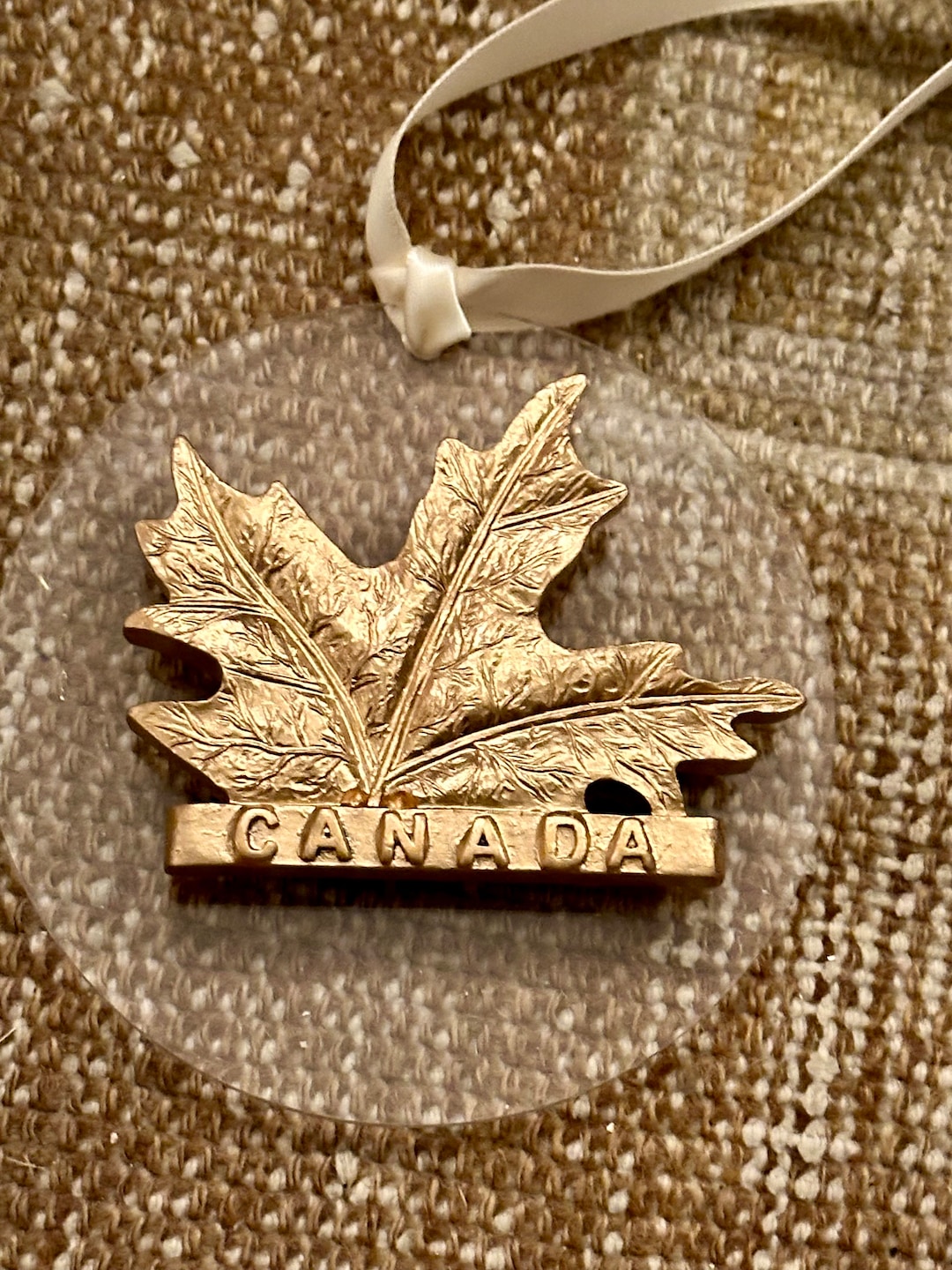 Hand Painted Gold Leaf Canada Canadian Maple Leaf Christmas Tree Travel ...