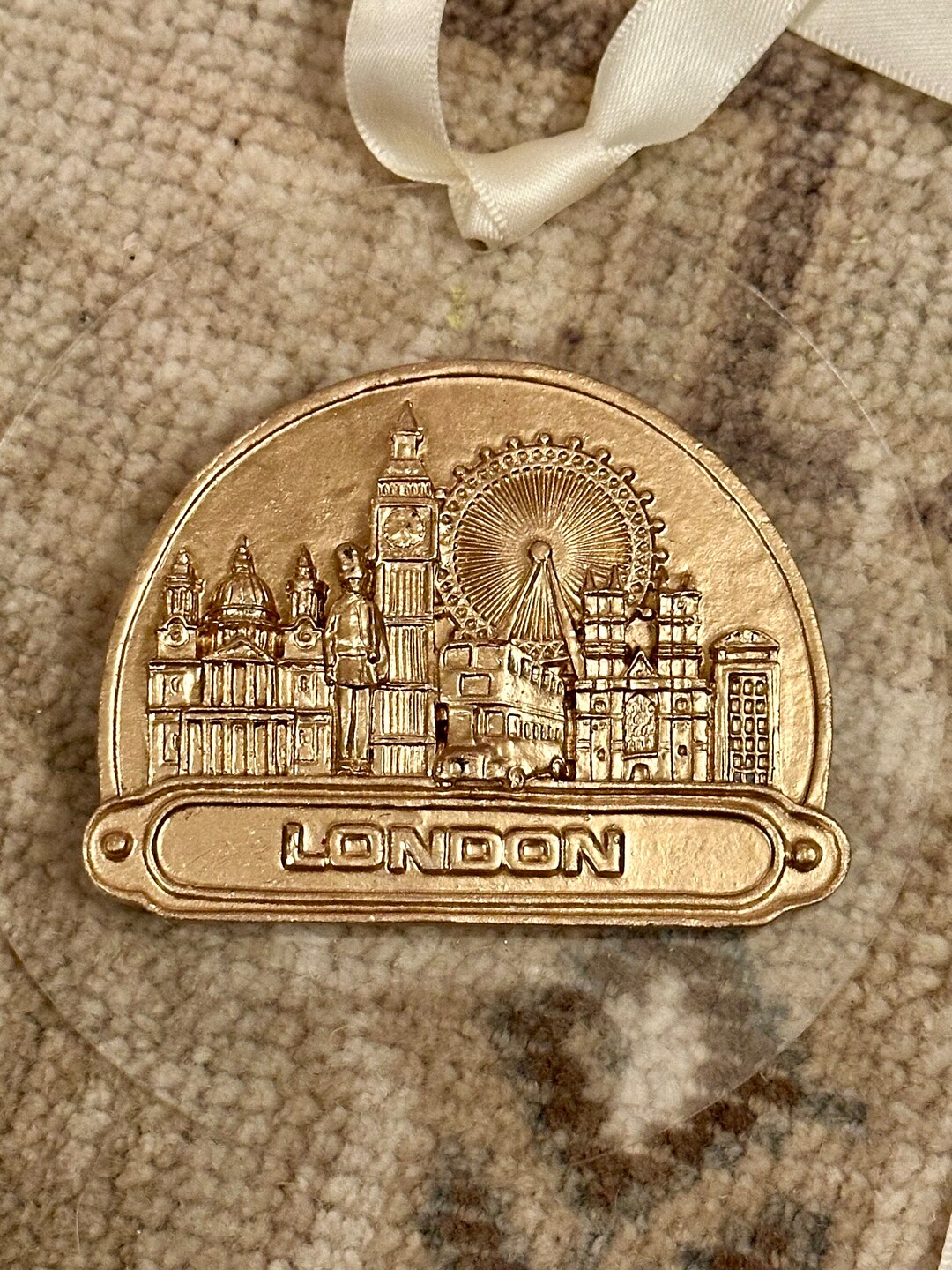 Hand Painted Gold Leaf London England Tower Bridge Travel Souvenir ...