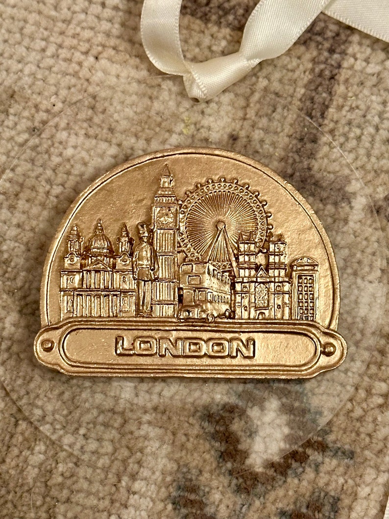 Hand Painted Gold Leaf London England Tower Bridge Travel Souvenir ...