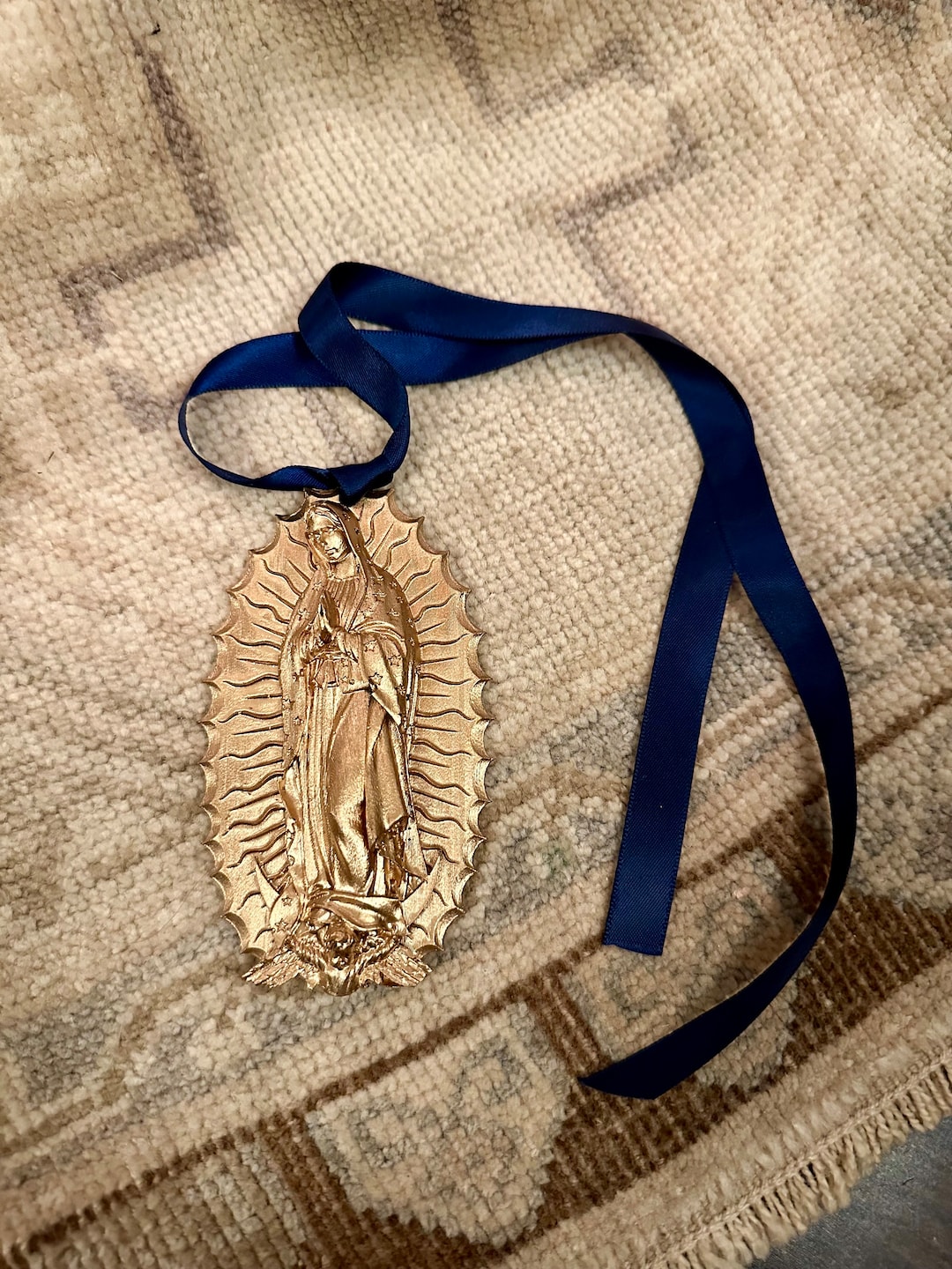 Hand Painted Gold Leaf Praying Virgin Mary Christian Catholic Holy ...