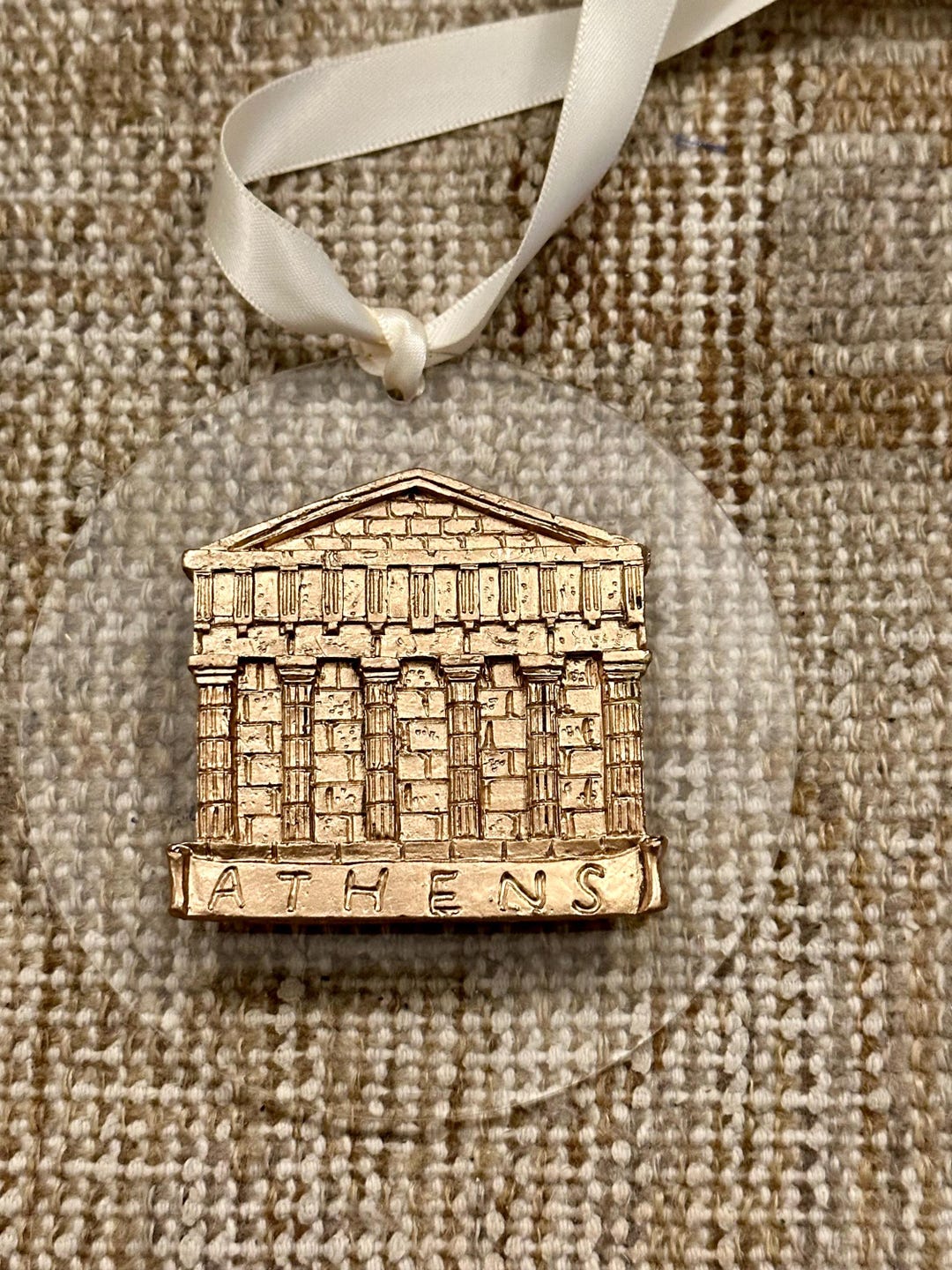 Hand Painted Gold Leaf Athens Greece Greek Temple Travel Souvenir ...