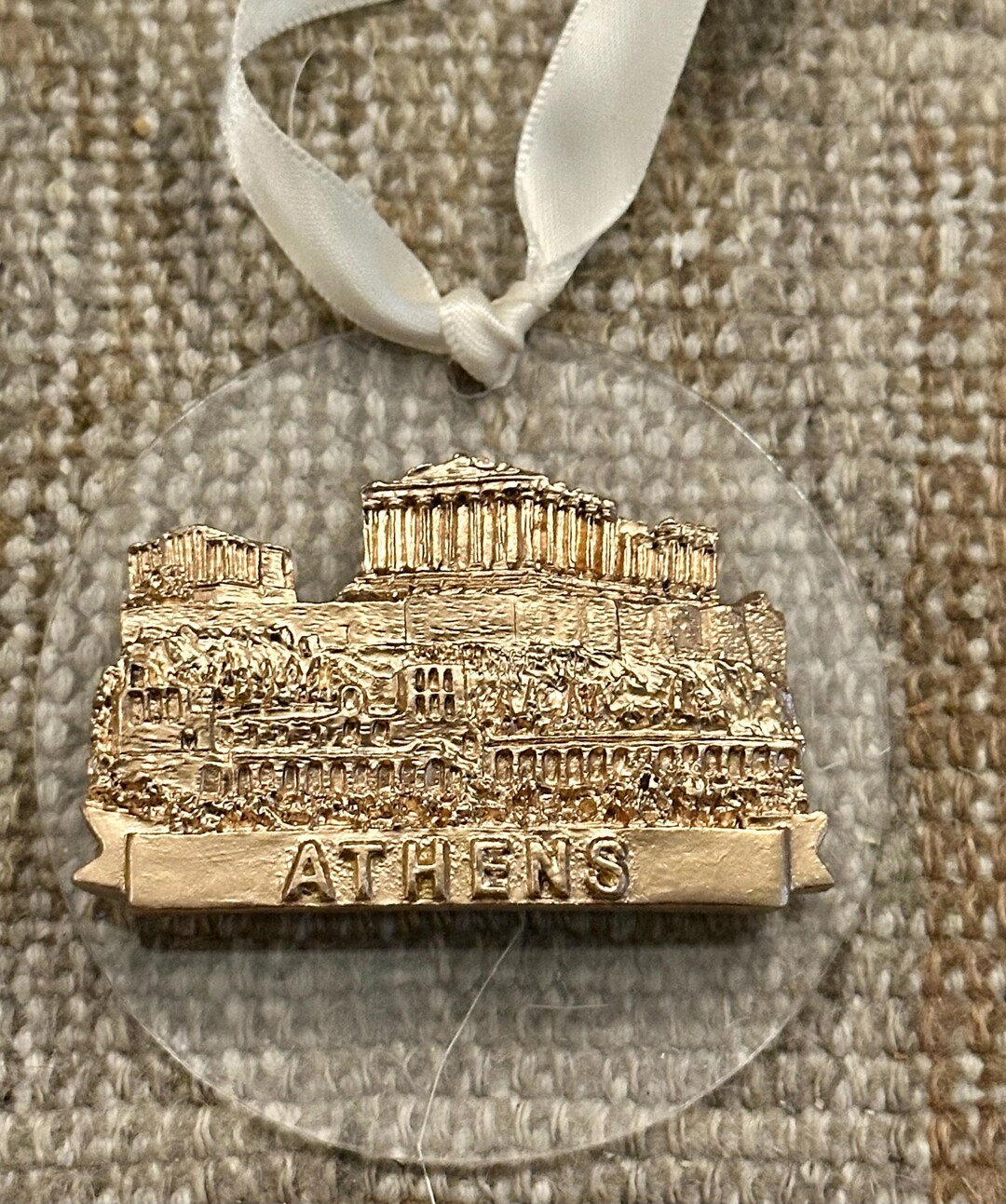 Hand Painted Gold Leaf Athens Greece Greek Parthenon Acropolis Travel ...