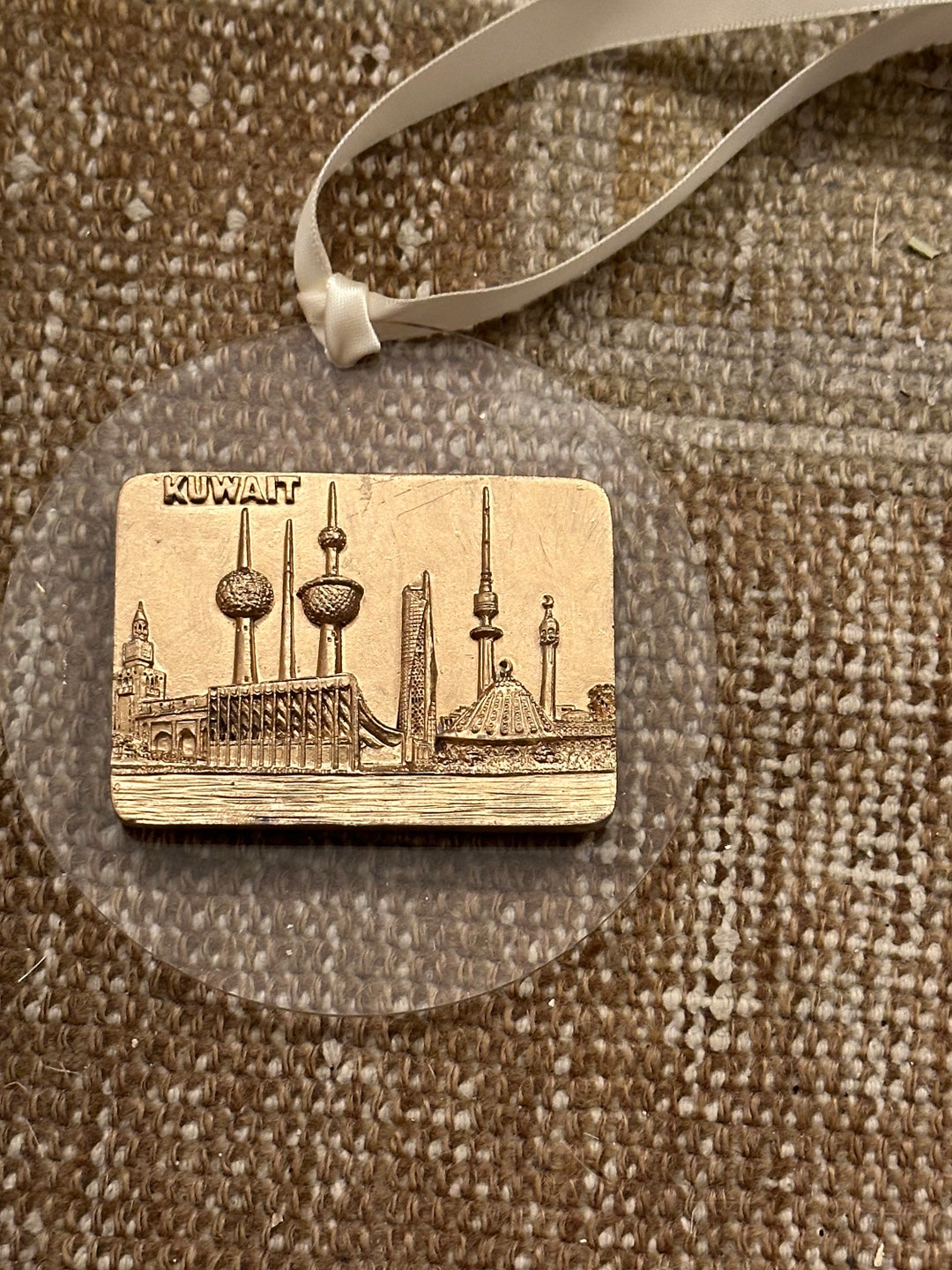 Hand Painted Gold Leaf Kuwait Skyline Christmas Tree Travel Souvenir ...