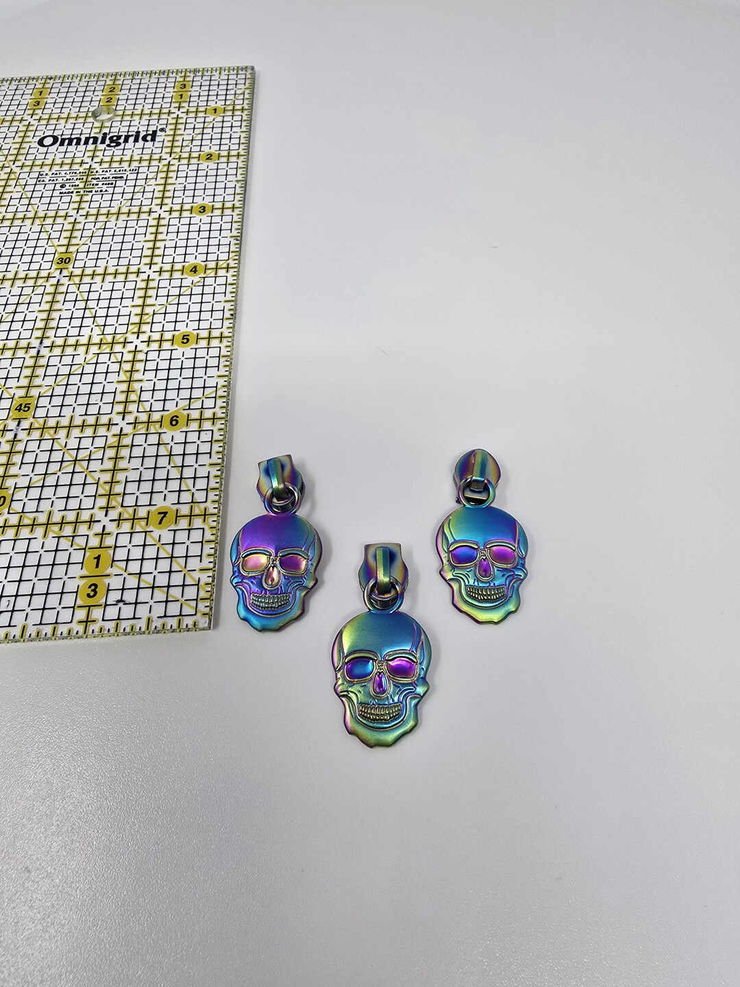 New Set of 3 Matte Rainbow Horror Skull #5 Nylon Zipper Pulls Zipper ...