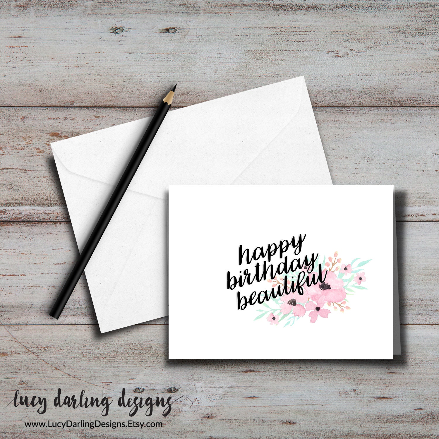 PRINTABLE Happy Birthday Beautiful Card Envelope for - Etsy