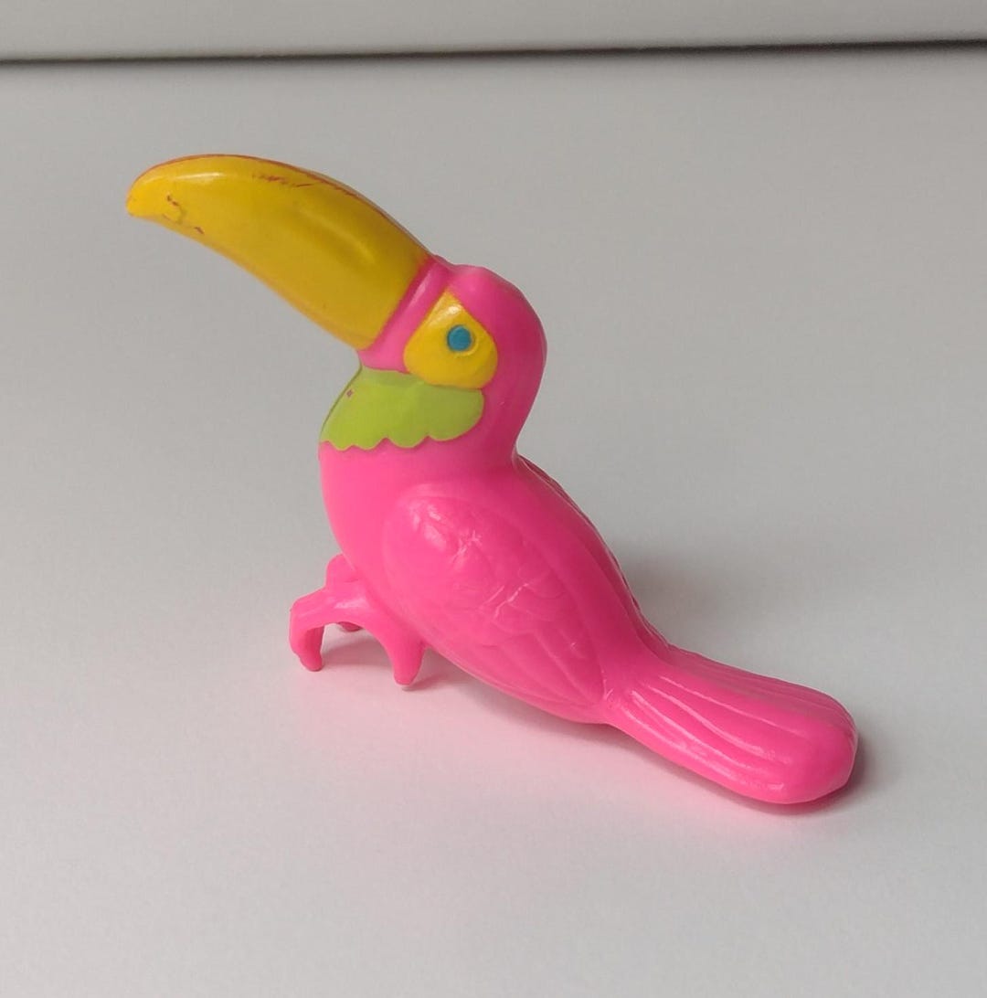 Vintage Pink Toucan Barbie Bird From 1987 Barbie Island Fun Hut Playset ...