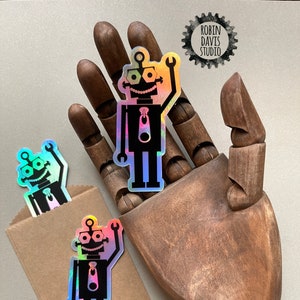 Robot Holographic Sticker Robot Sticker Robot Phone Decal - Etsy