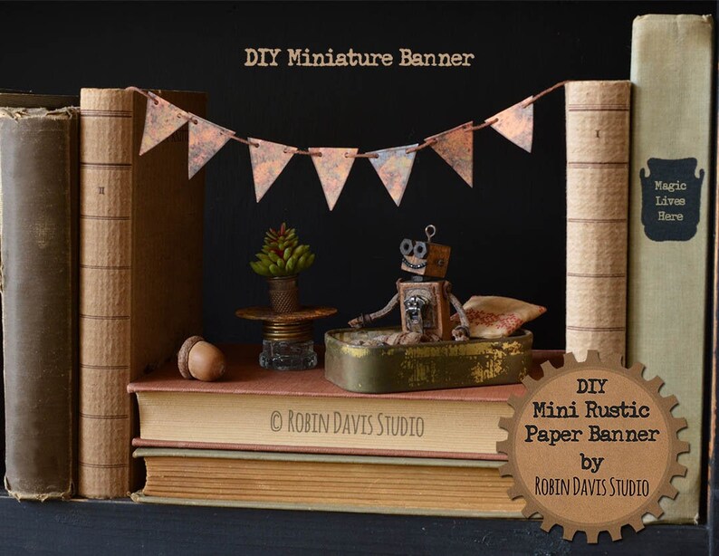Retro Mini Banner Book Nook Decor Miniature Banner Download - Etsy