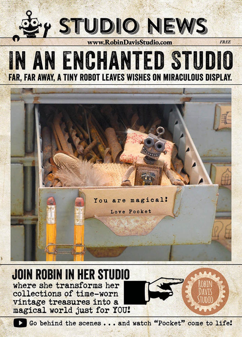 Pocket and Baby Bot Card Cute Robot Card Whimsical Cards - Etsy