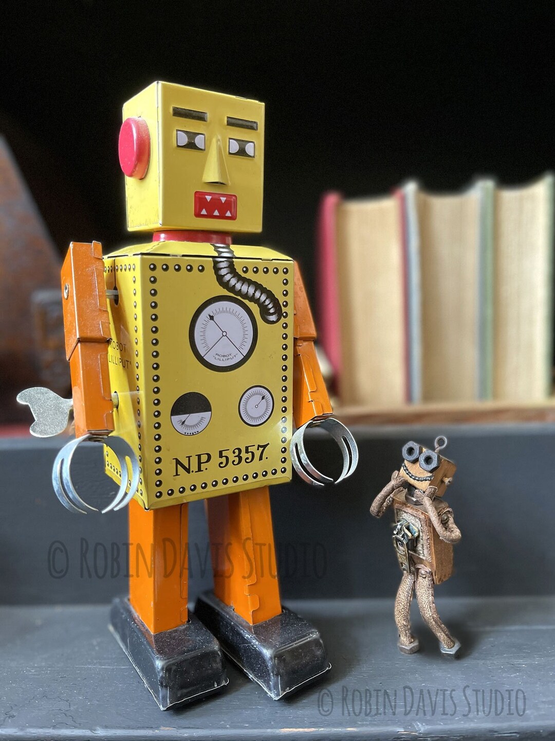 Robot Collector Card, Pocket and Lilliput Greeting Card, Retro Dad ...