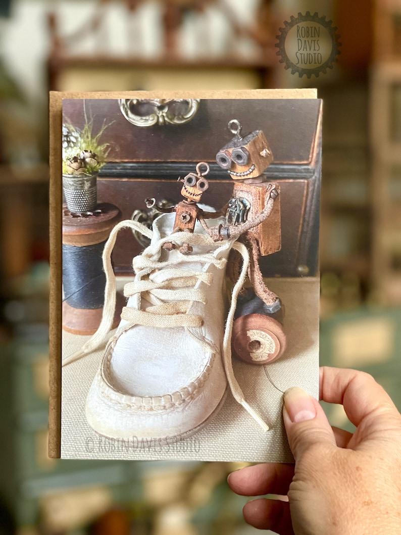 Pocket and Baby Bot Card Cute Robot Card Whimsical Cards - Etsy