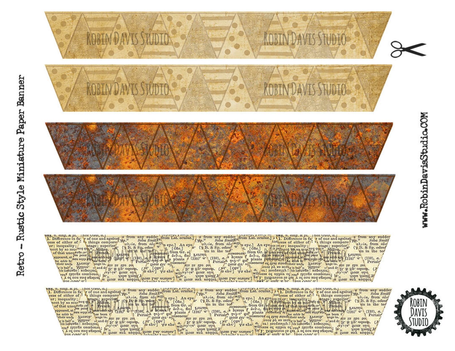 Retro Mini Banner Book Nook Decor Miniature Banner Download - Etsy