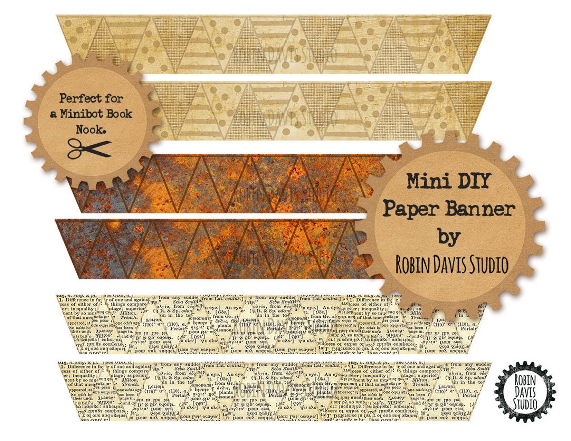 Retro Mini Banner Book Nook Decor Miniature Banner Download - Etsy
