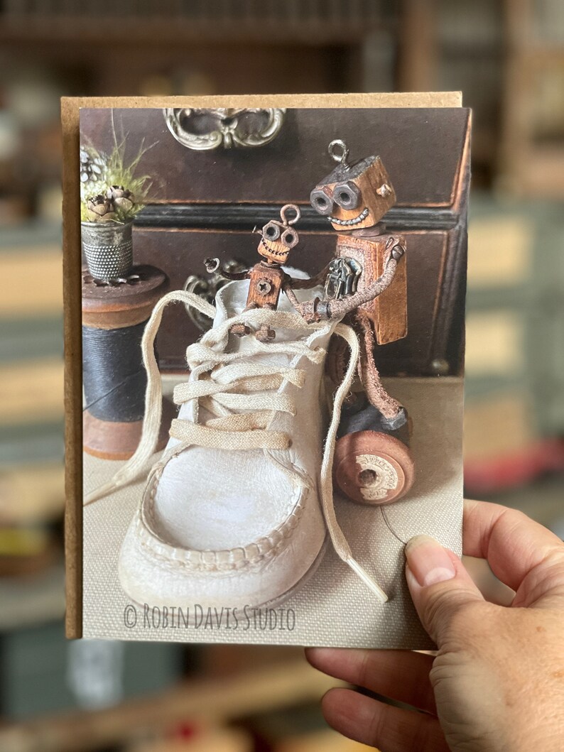 Pocket and Baby Bot Card Cute Robot Card Whimsical Cards - Etsy