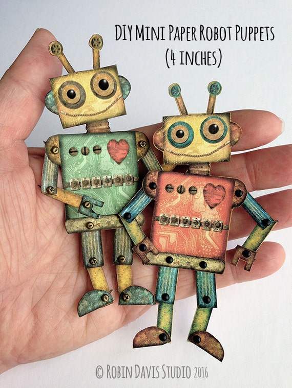 Mini Robot DIY Paper Craft Robot Robot Mobile DIY Tiny | Etsy