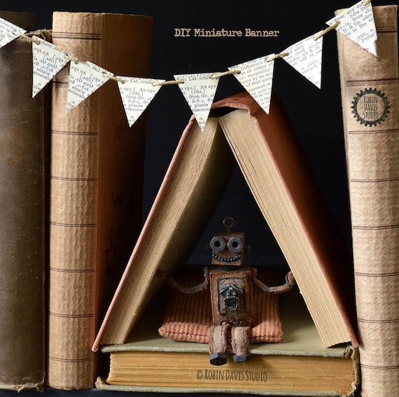 Retro Mini Banner Book Nook Decor Miniature Banner Download - Etsy