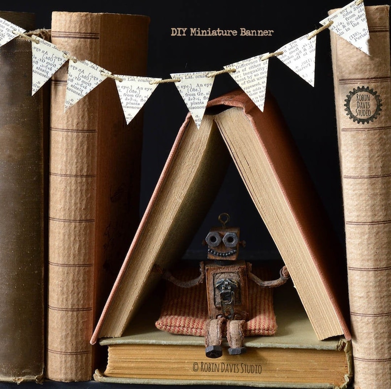 Retro Mini Banner Book Nook Decor Miniature Banner Download - Etsy
