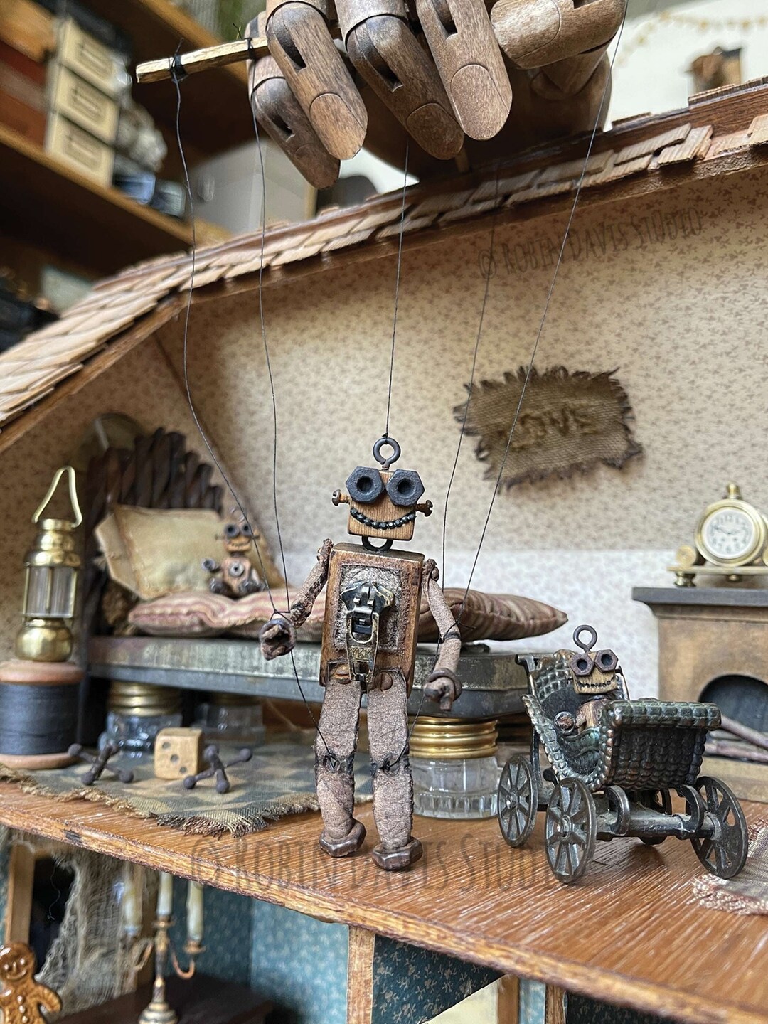 Pocket Puppet Card Collectible Robot Cards Retro Doll House - Etsy