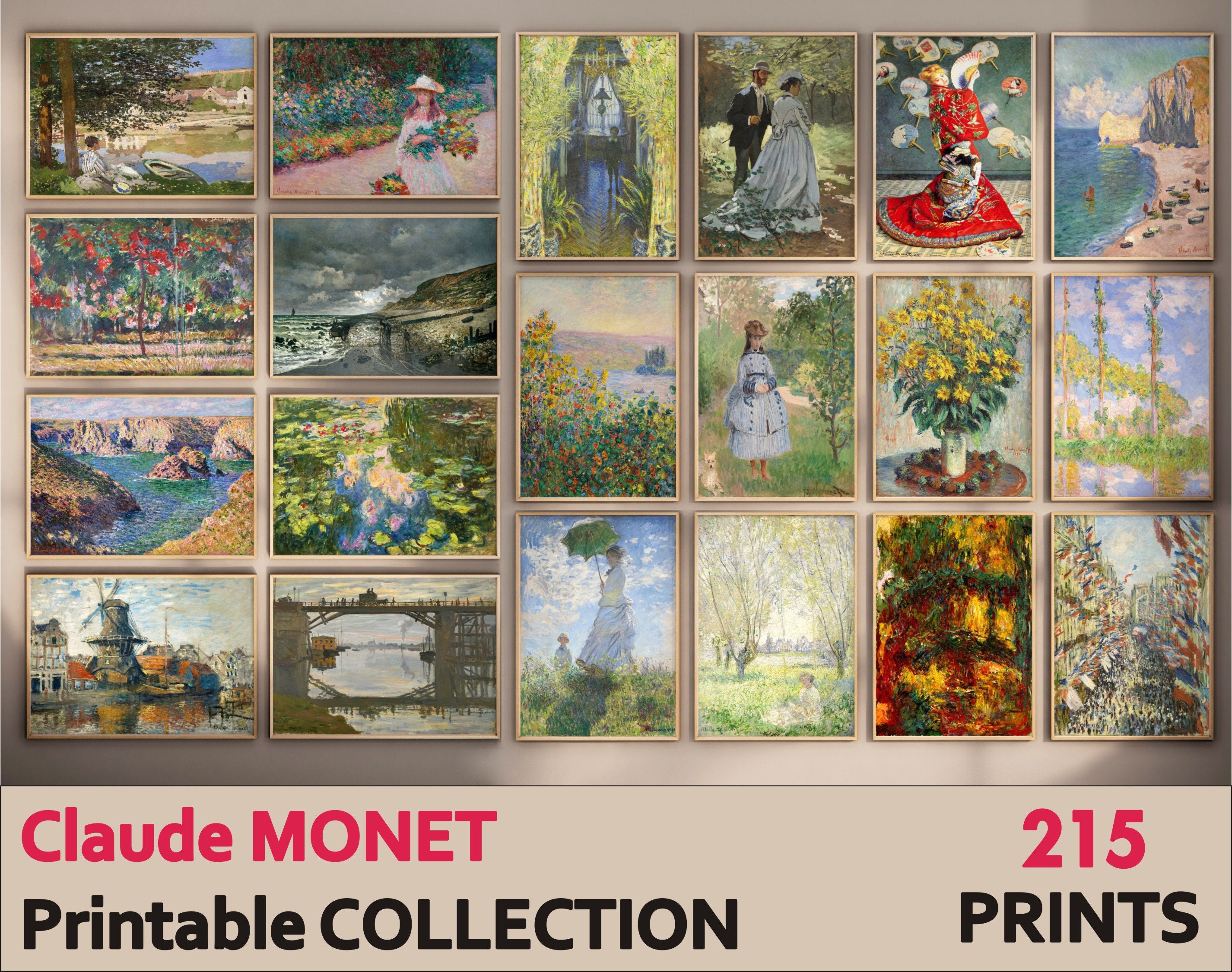 Set of 215 Claude Monet Printable Wall Art Monet Gallery - Etsy
