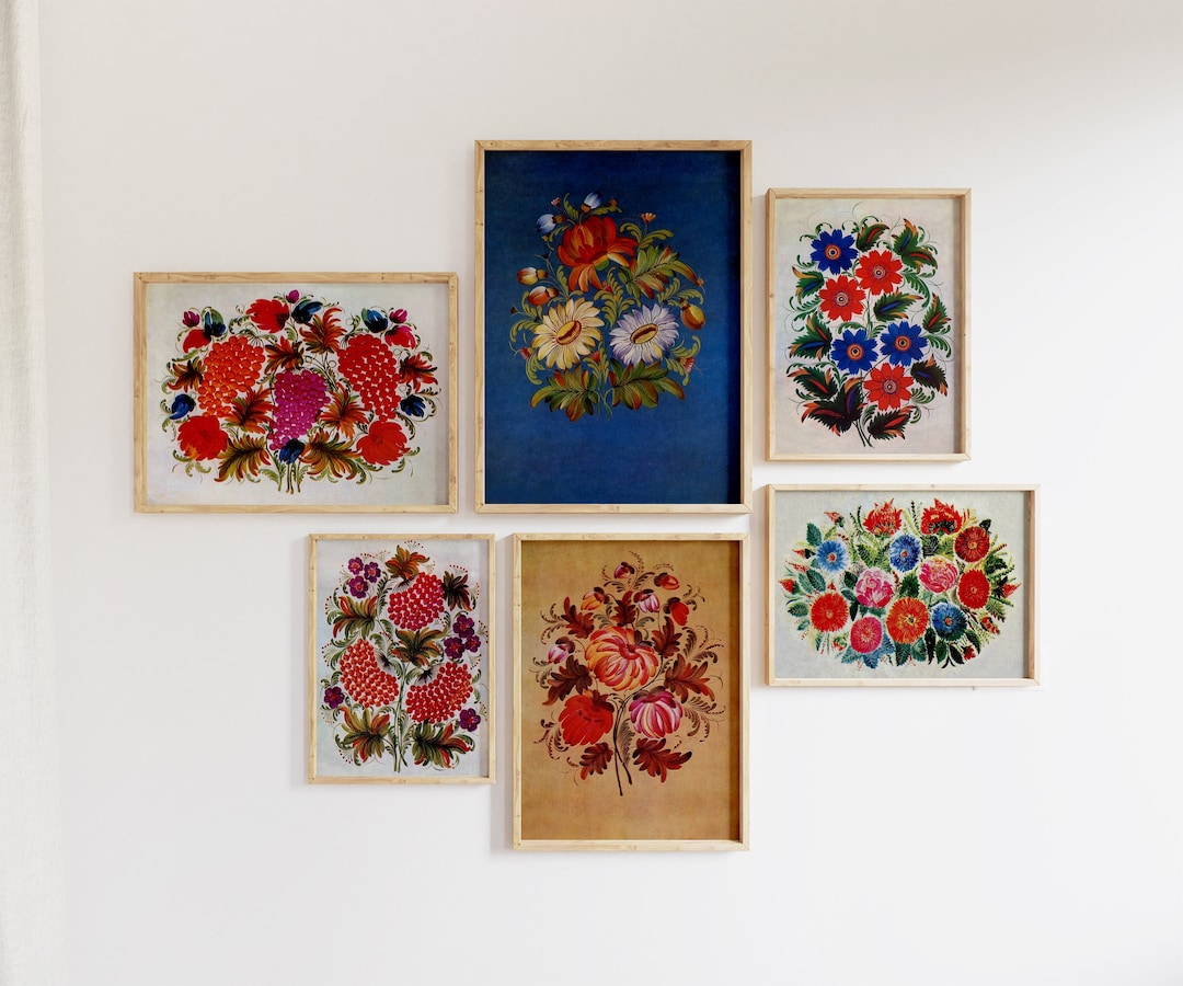 Set of 6 Prints Ukraine Folk Art - 6 Piece Wall Art Posters - Ukraine ...