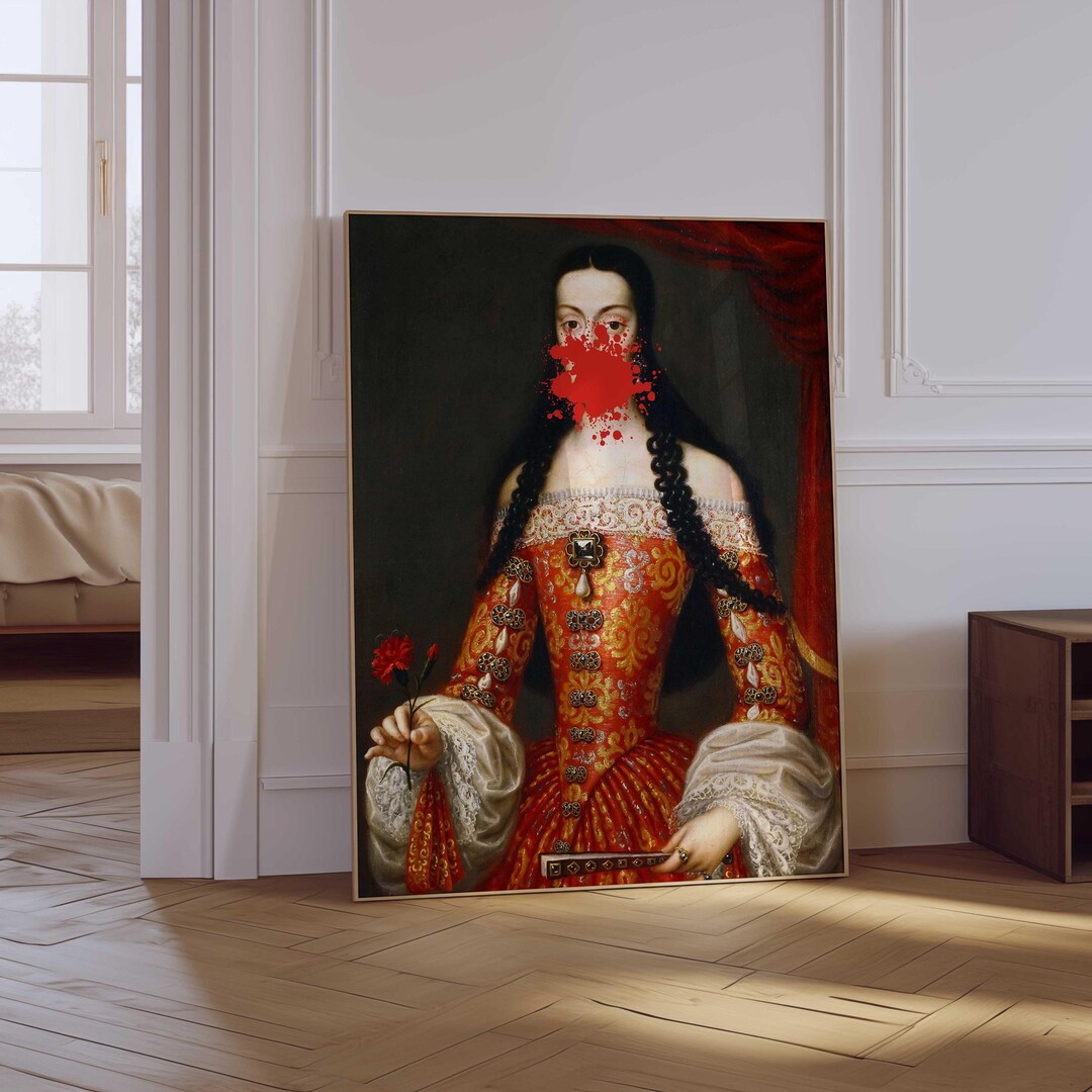 Eclectic Woman in Red Portrait Printable Art - Altered Vintage Wall Art ...