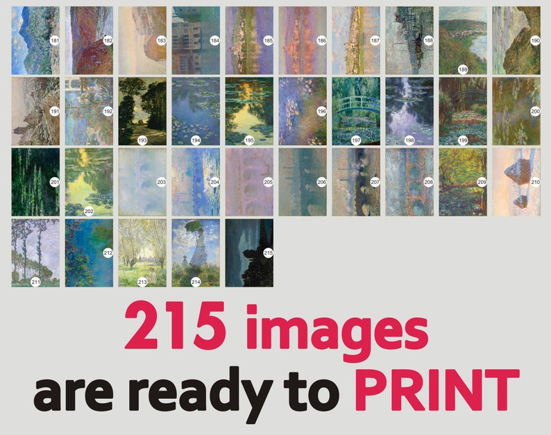 Set of 215 Claude Monet Printable Wall Art Monet Gallery - Etsy UK