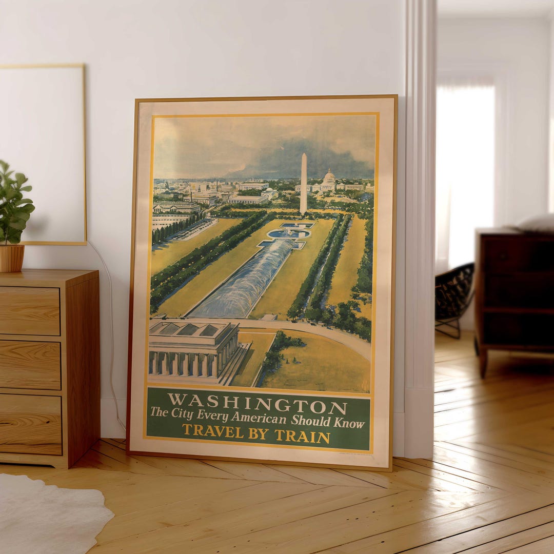 Washington DC USA Vintage Travel Poster Large Wall Art – Lincoln ...