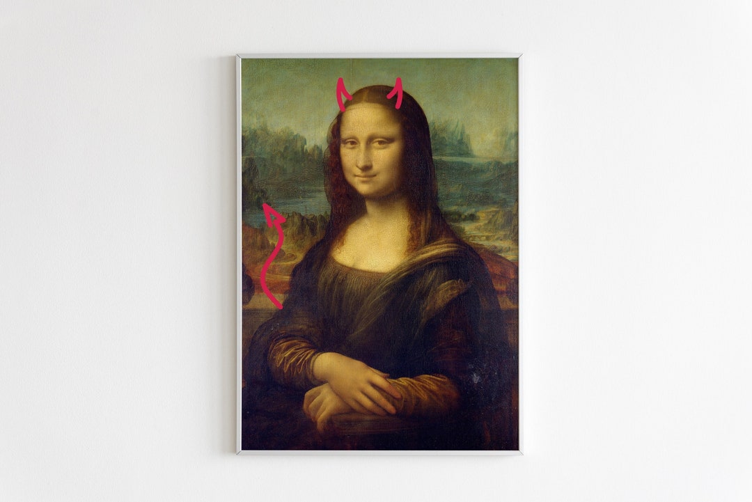 Mona Lisa Altered Art Print Altered Vintage Poster Mona Lis Etsy