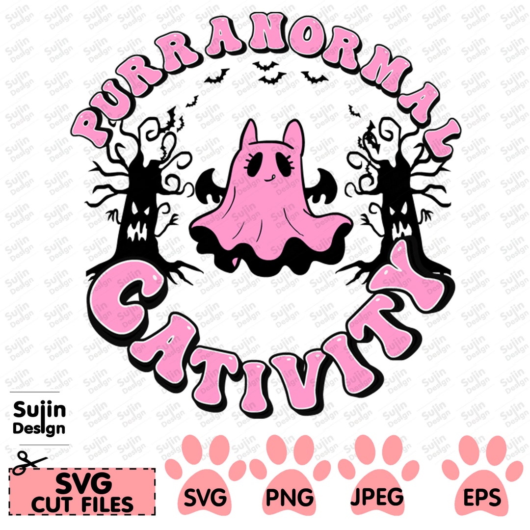 Pink Ghost SVG , Purranormal Cativity , Retro Halloween Bundle Svg ...