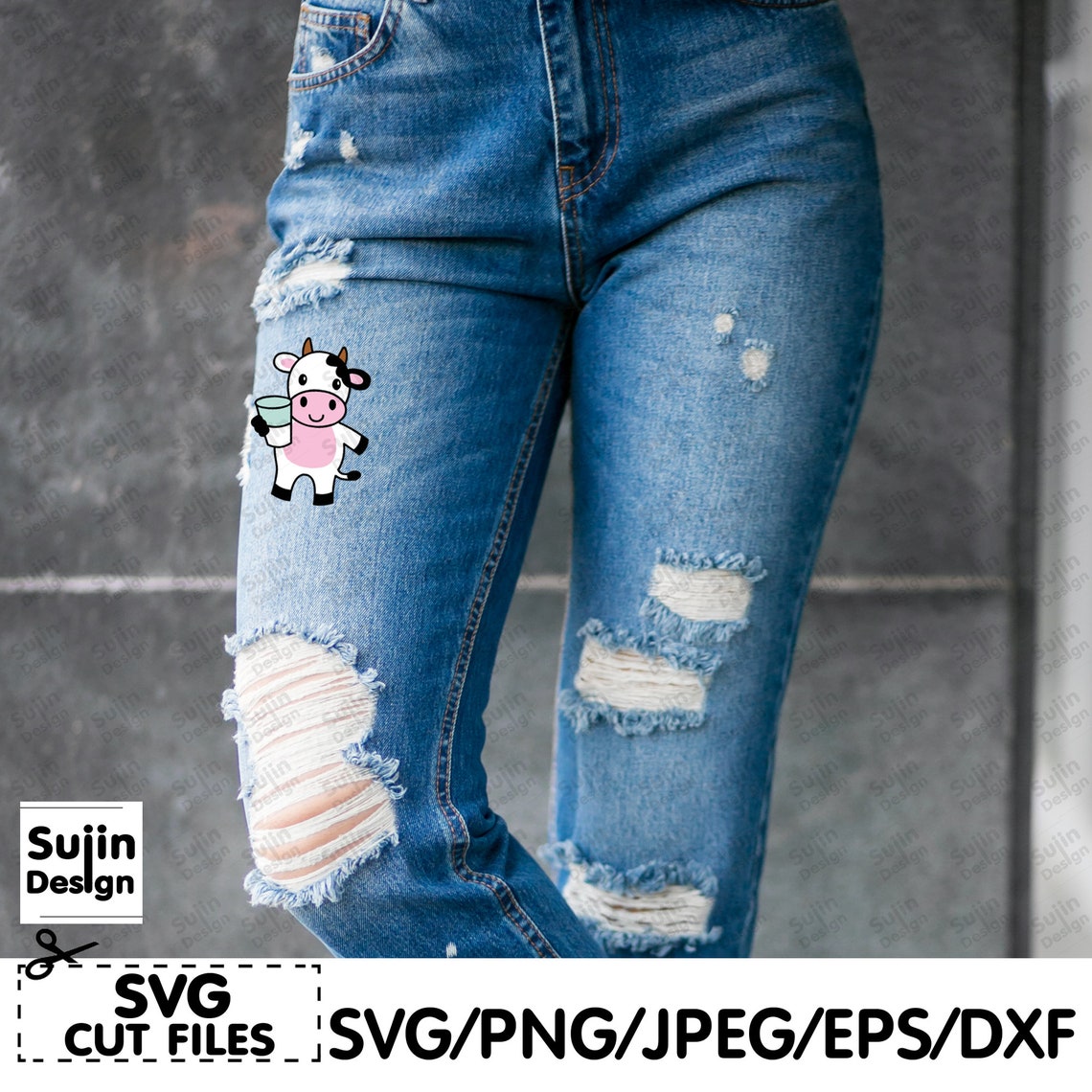 INSTANT Download. Cute Sitting Cow Cut Files and Clip Art. Personal and ...