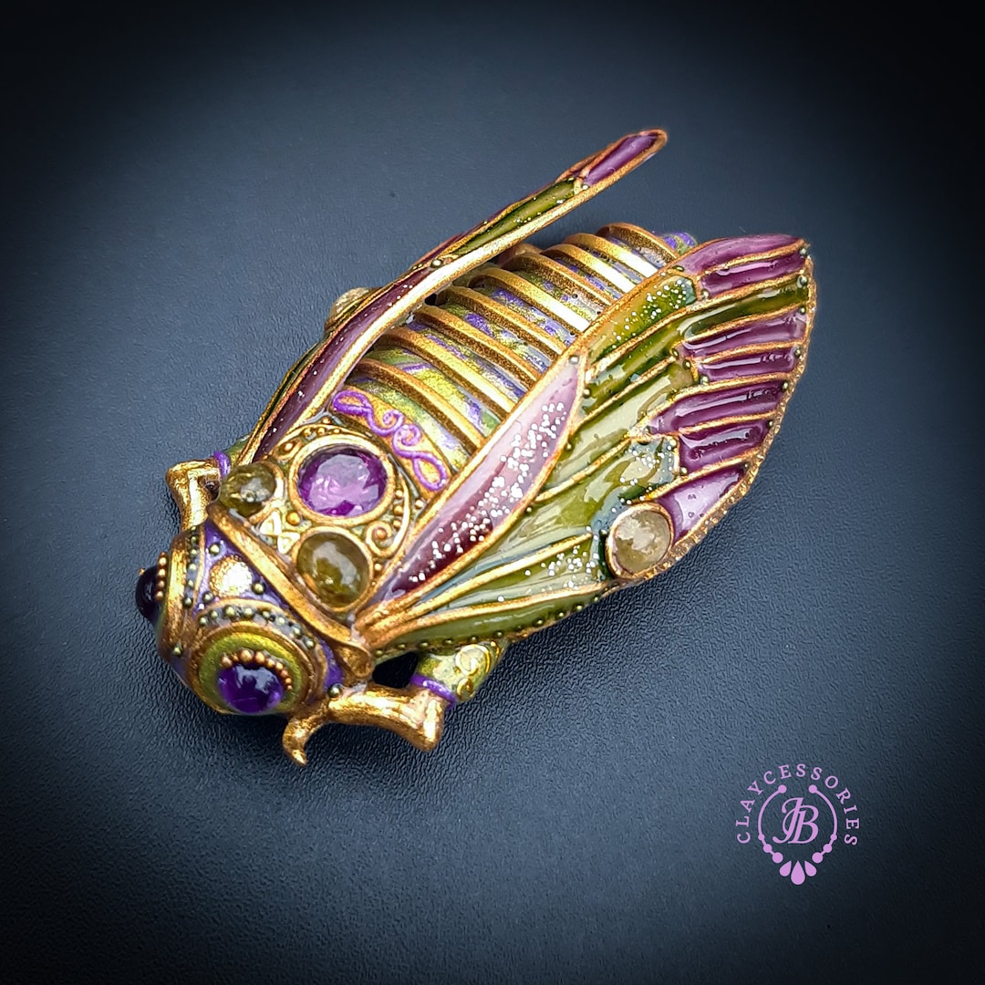 Cicada Brooch Art Nouveau Style - Etsy