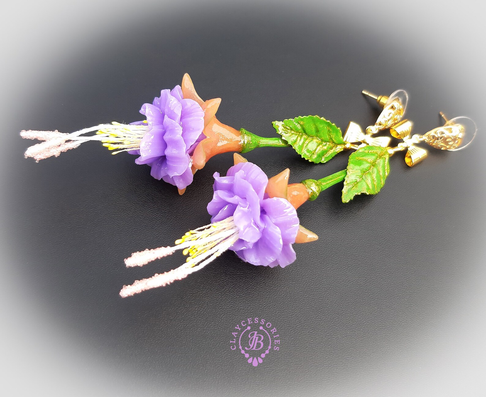 Fuchsia Flower Earrings - Etsy