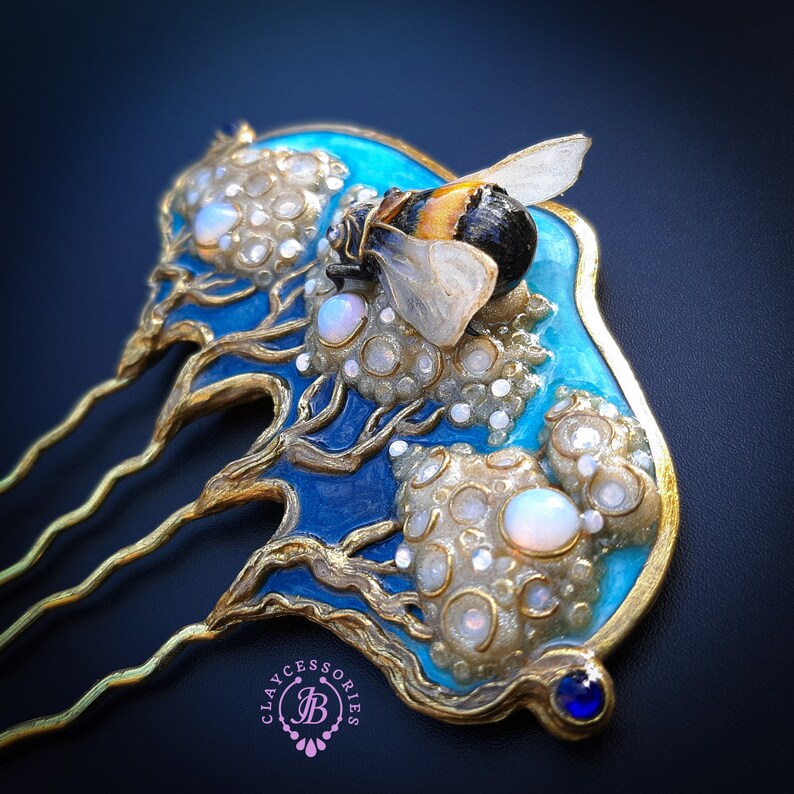 Bumblebee Hair Comb in Art Nouveau Style - Etsy