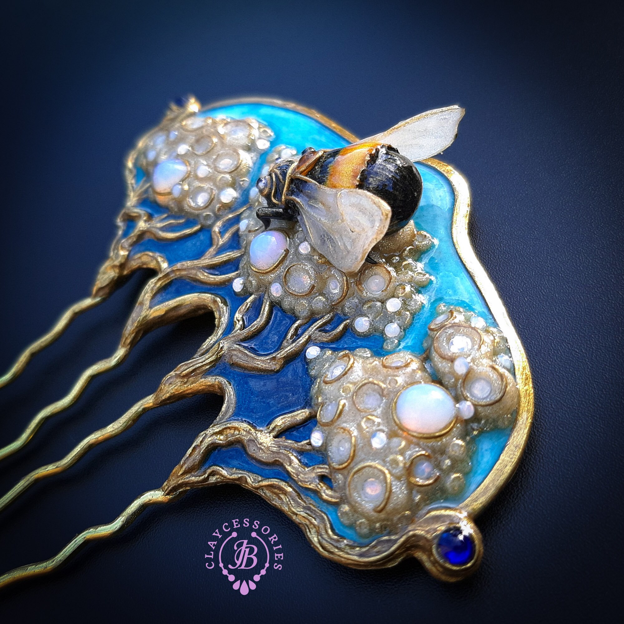 Bumblebee Hair Comb in Art Nouveau Style - Etsy