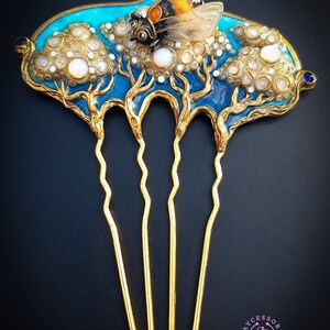 Bumblebee Hair Comb in Art Nouveau Style - Etsy