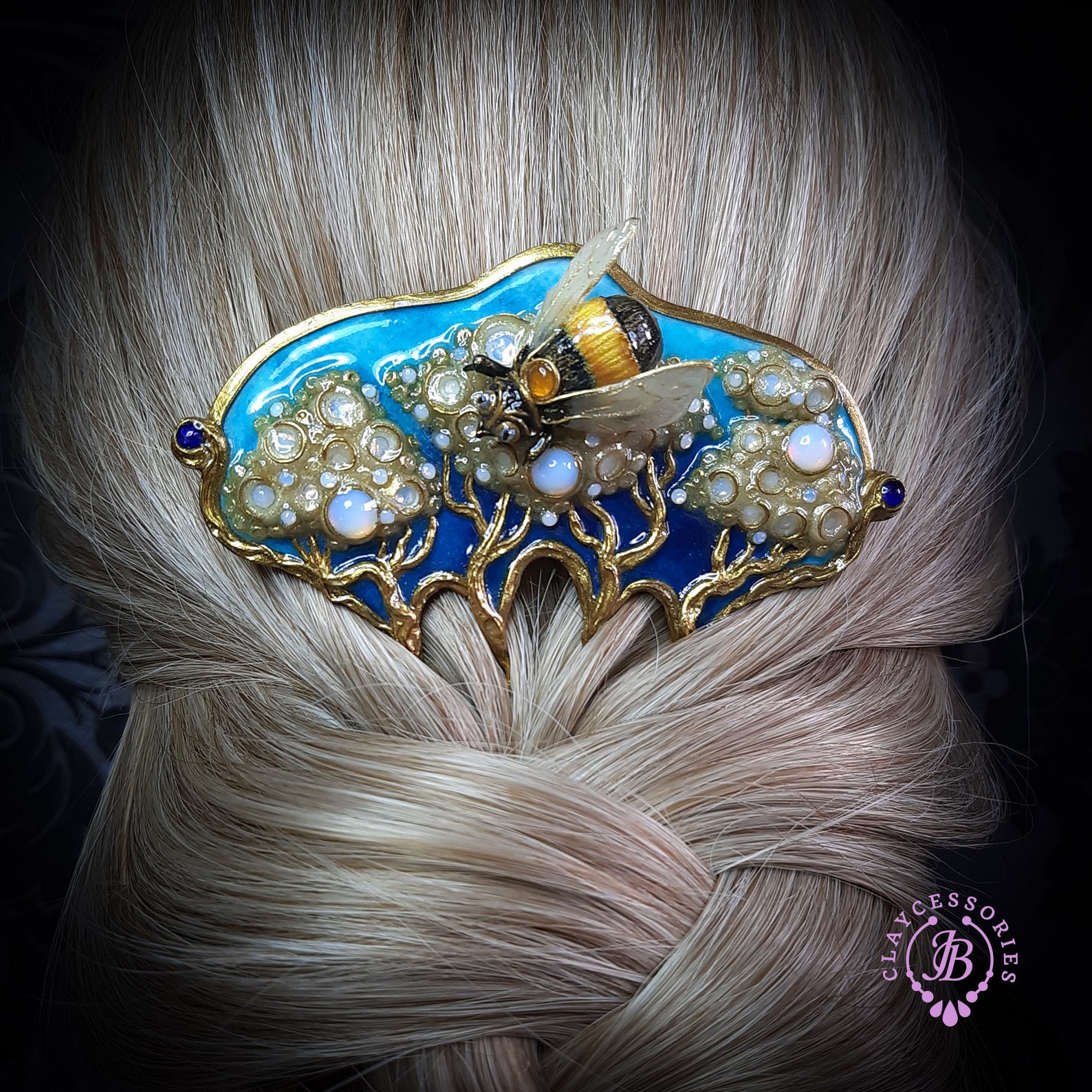 Bumblebee Hair Comb in Art Nouveau Style - Etsy