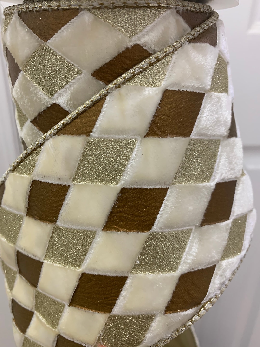 Luxury Ribbon, Designer Ribbon, Wired Ribbon, Diamond Print Velvet ...