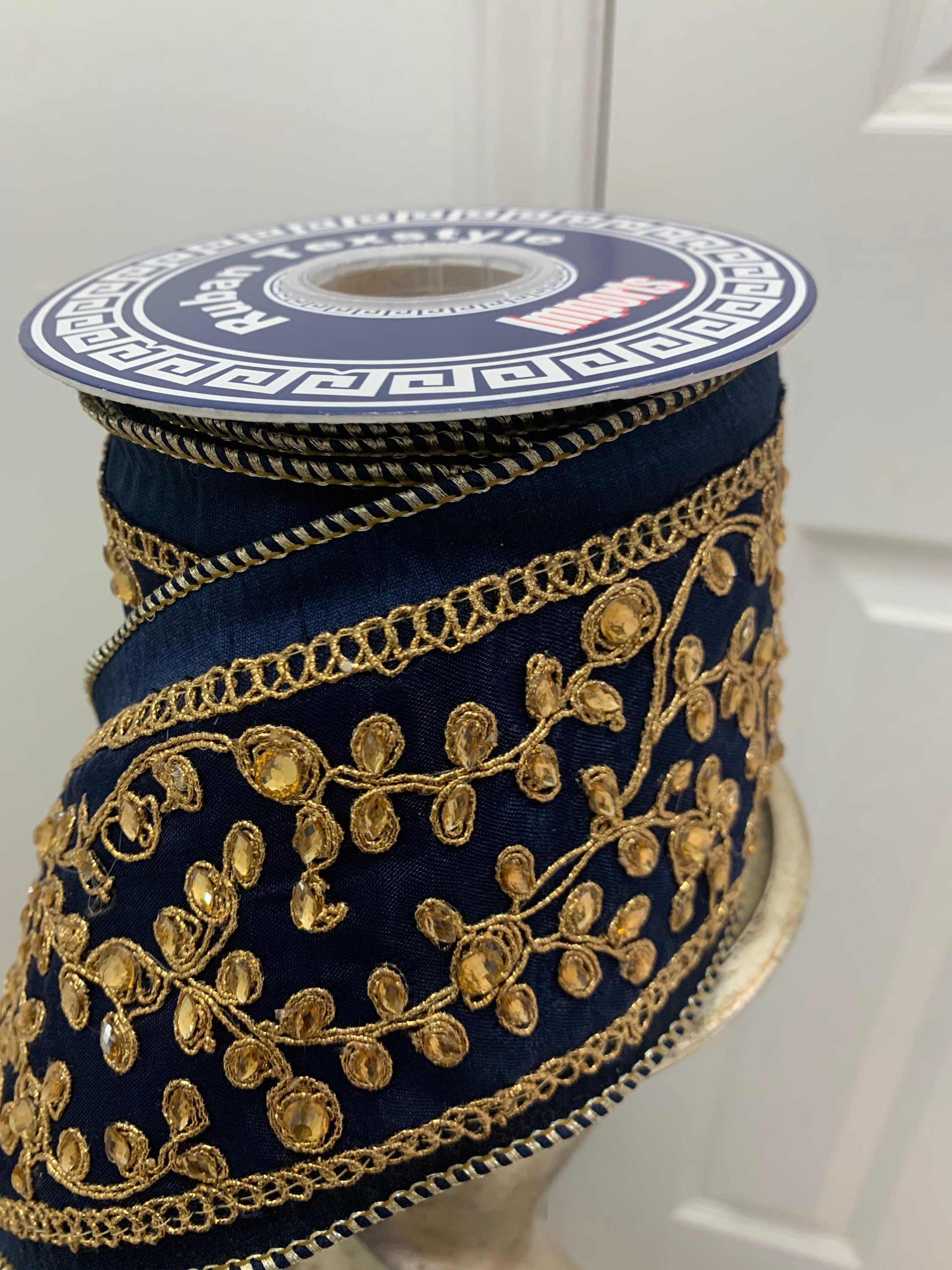 Luxury High Quality Ribbon, Designer Ribbon, Blue and Gold Ribbon ...