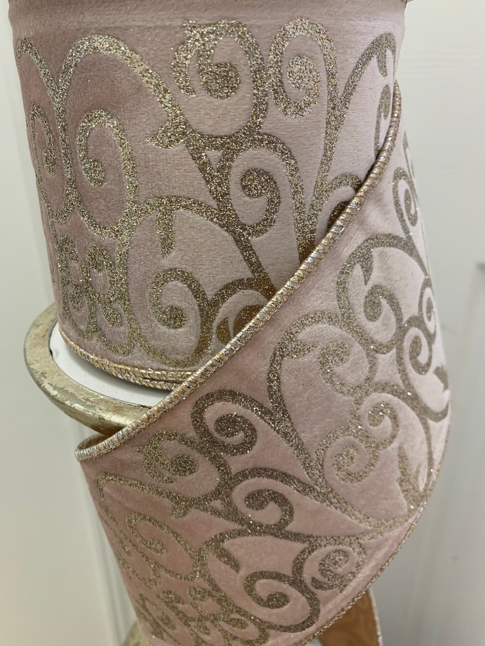 Luxury High Quality Ribbon, Designer Ribbon, Holiday, Pink and Sliver ...