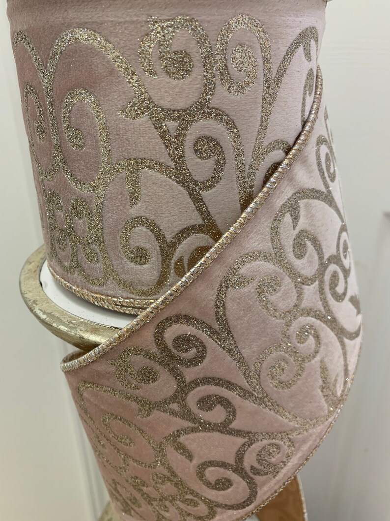 Luxury High Quality Ribbon, Designer Ribbon, Holiday, Pink and Sliver ...