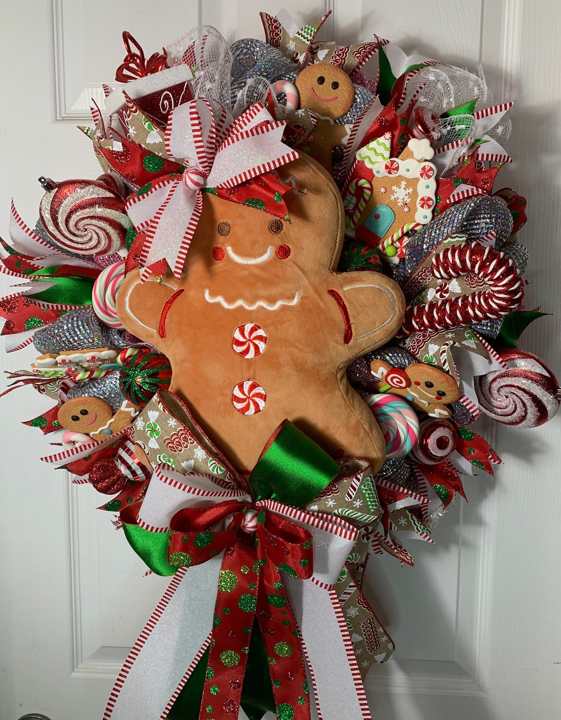 Christmas Gingerbread Girl Wreath Christmas Wreath Candy - Etsy
