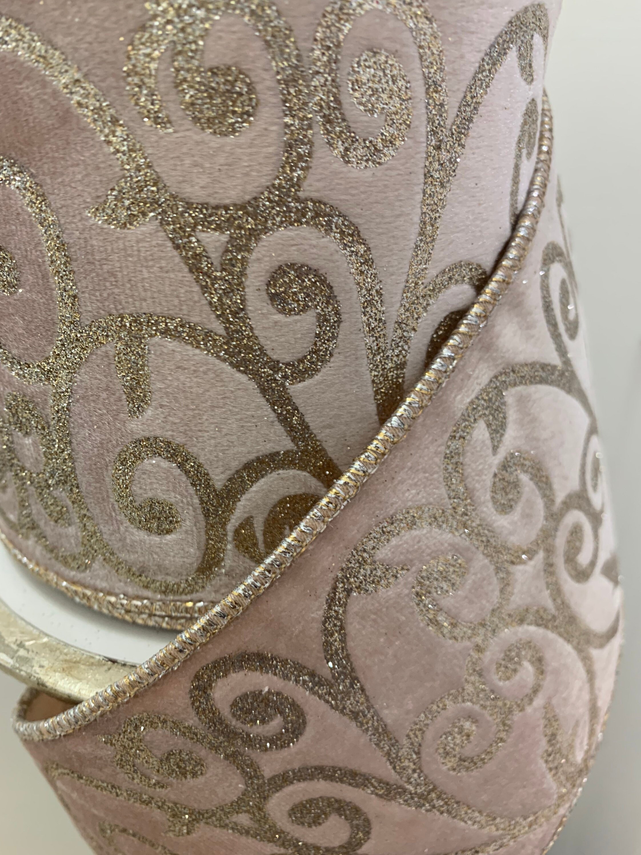 Luxury High Quality Ribbon, Designer Ribbon, Holiday, Pink and Sliver ...