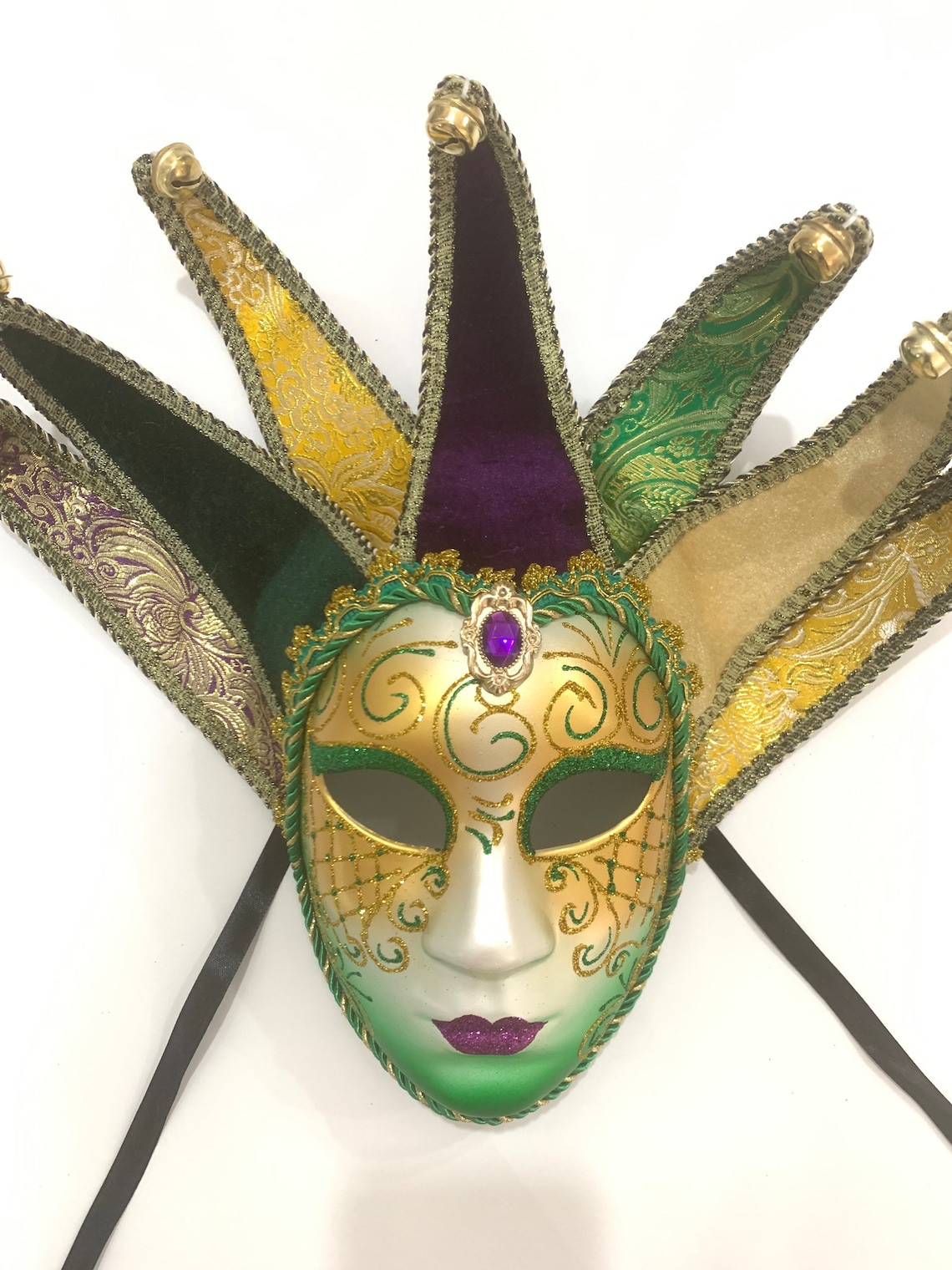 Mardi Gras Masquerade Mask, Classic Venetian Masquerade Jester Mask ...