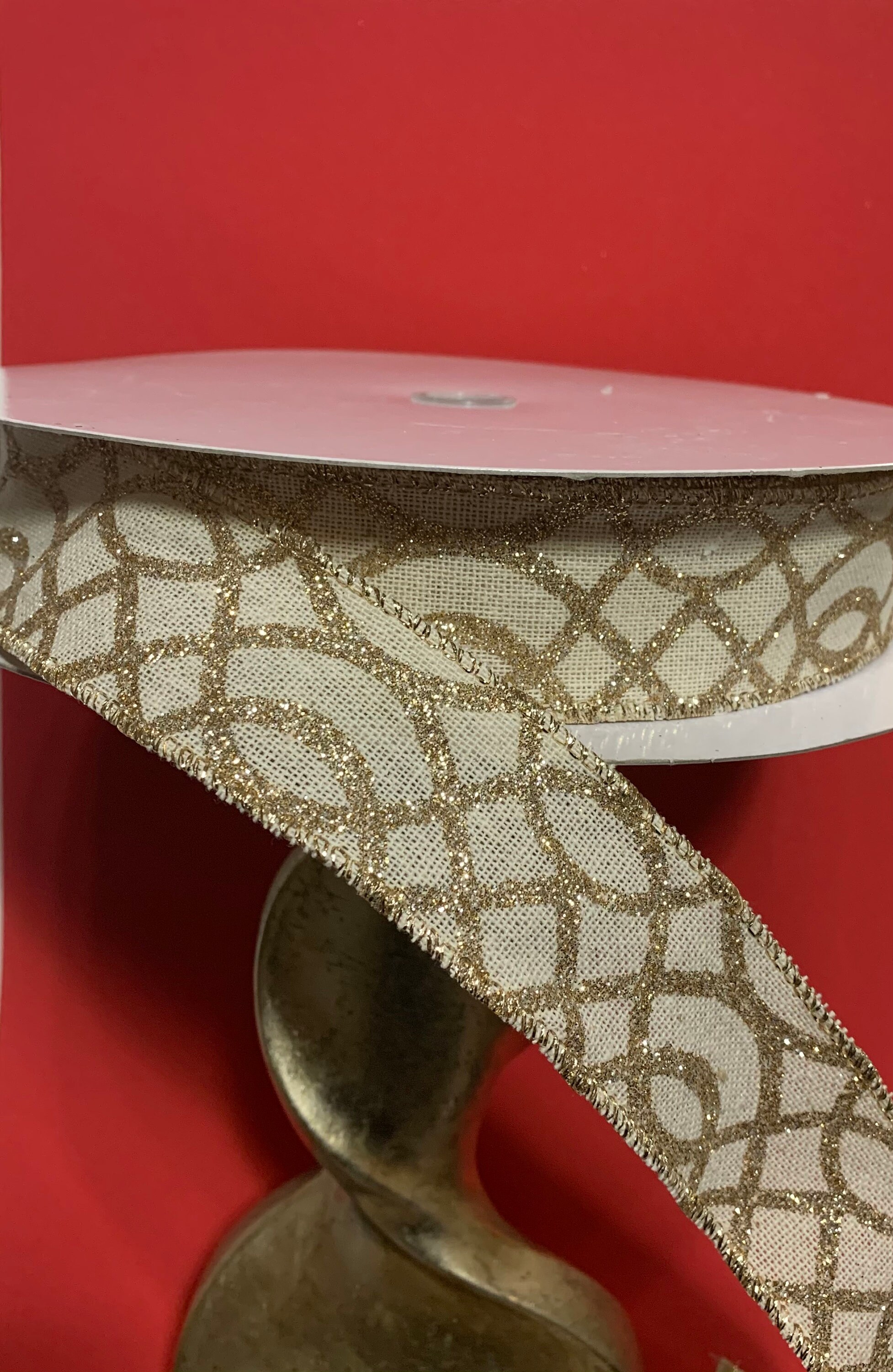 Luxury Ribbon, Designer Ribbon, Wired Ribbon, Gold 1-1/5 Inch - Etsy