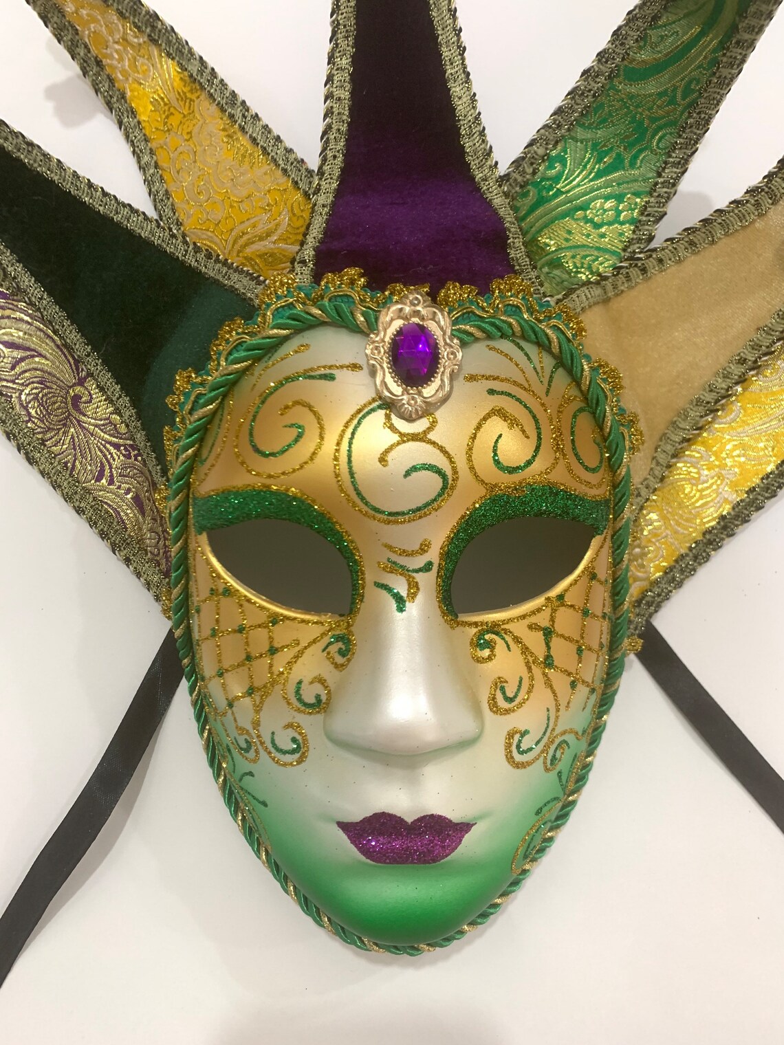 Mardi Gras Masquerade Mask, Classic Venetian Masquerade Jester Mask ...